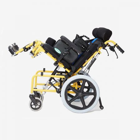 Pediatric Wheelchair For Child With Steel Frame Soft Seat and Solid Tire